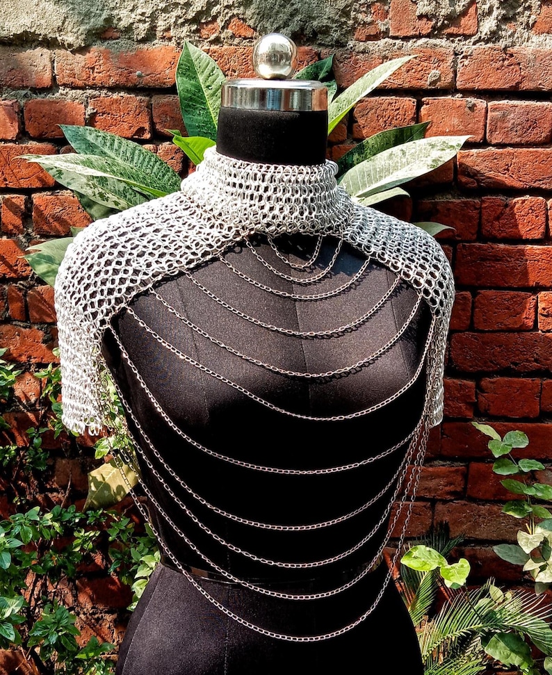 Handmade Aluminum Chainmail Shoulder Armor - Festival Cosplay Jewelry ...
