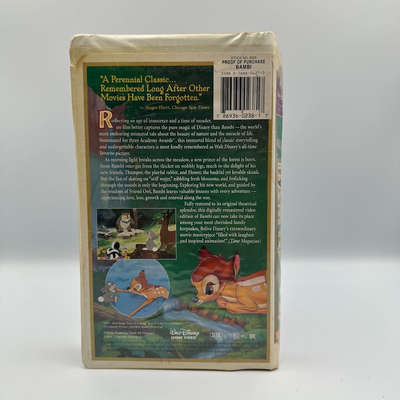 Walt Disneys Bambi VHS 55th Anniversary Limited Edition Fully Restored ...