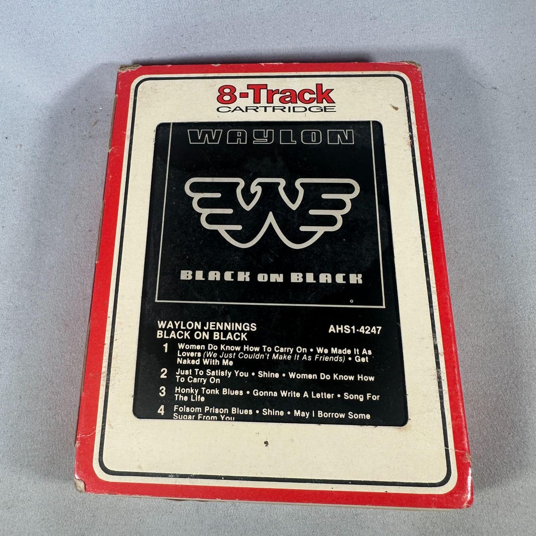 Waylon Jennings Black on Black 1982 8-track Cartridge RCA Label AHS1 ...
