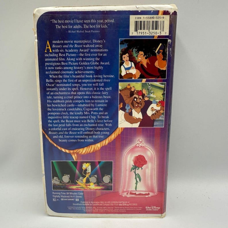 Disney Beauty and the Beast 1992 VHS Walt Disney Classic Black Diamond ...