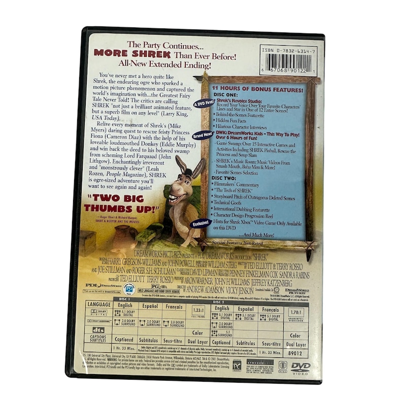 Shrek 2 Disc Special Edition DVD 2001 Mike Myers Eddie Murphy ...