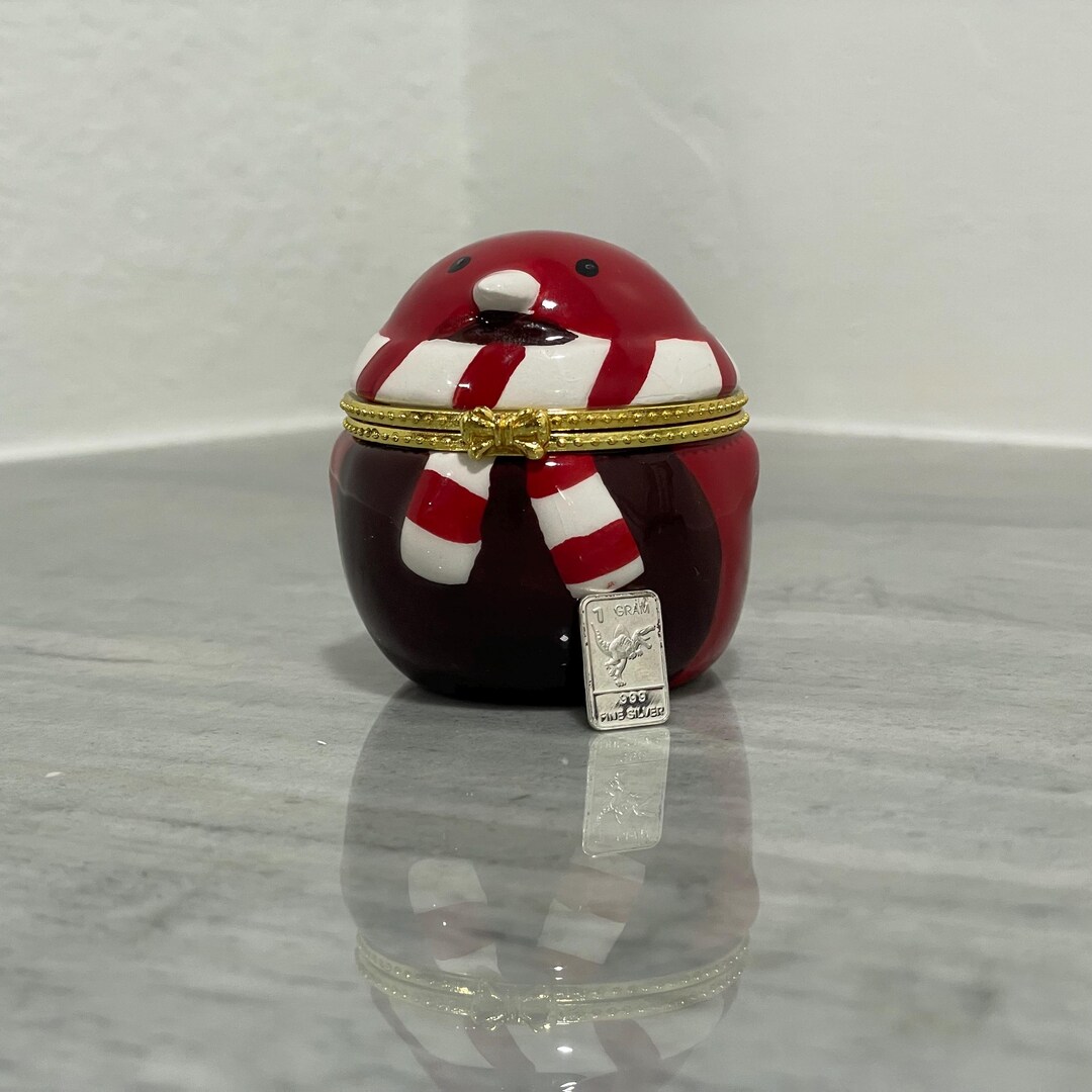 Red Robin Christmas Trinket Box by Avon With 1 Gram Silver .999 - Etsy