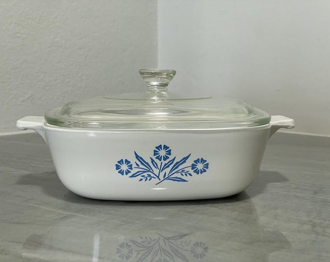 Corning Ware Blue Cornflower Dish P-1-B Petite 1 Quart With Lid Made in ...