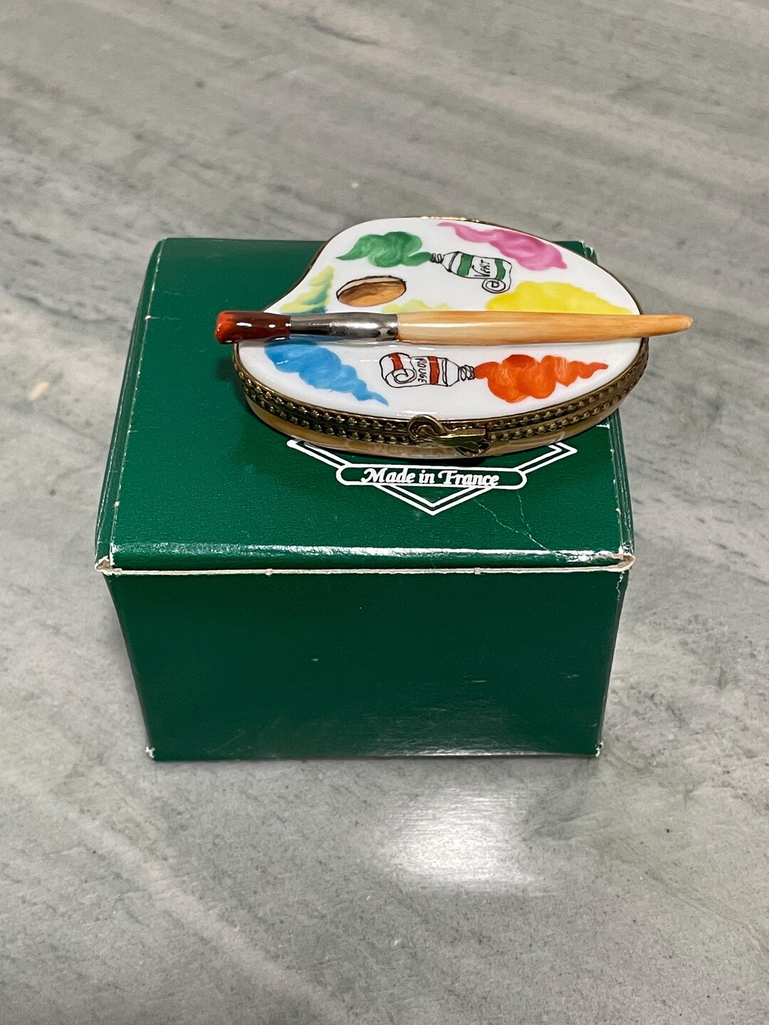Limoges Trinket Box Paint Palette Rare Retro Collectible Decor ...