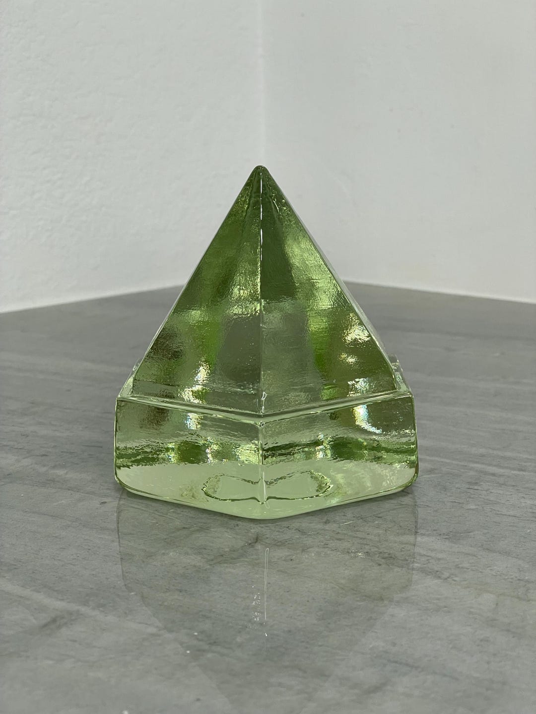 Green Glass Ship Prism 4", Pyramid Hexagonal Nautical Ship Deck Insert ...