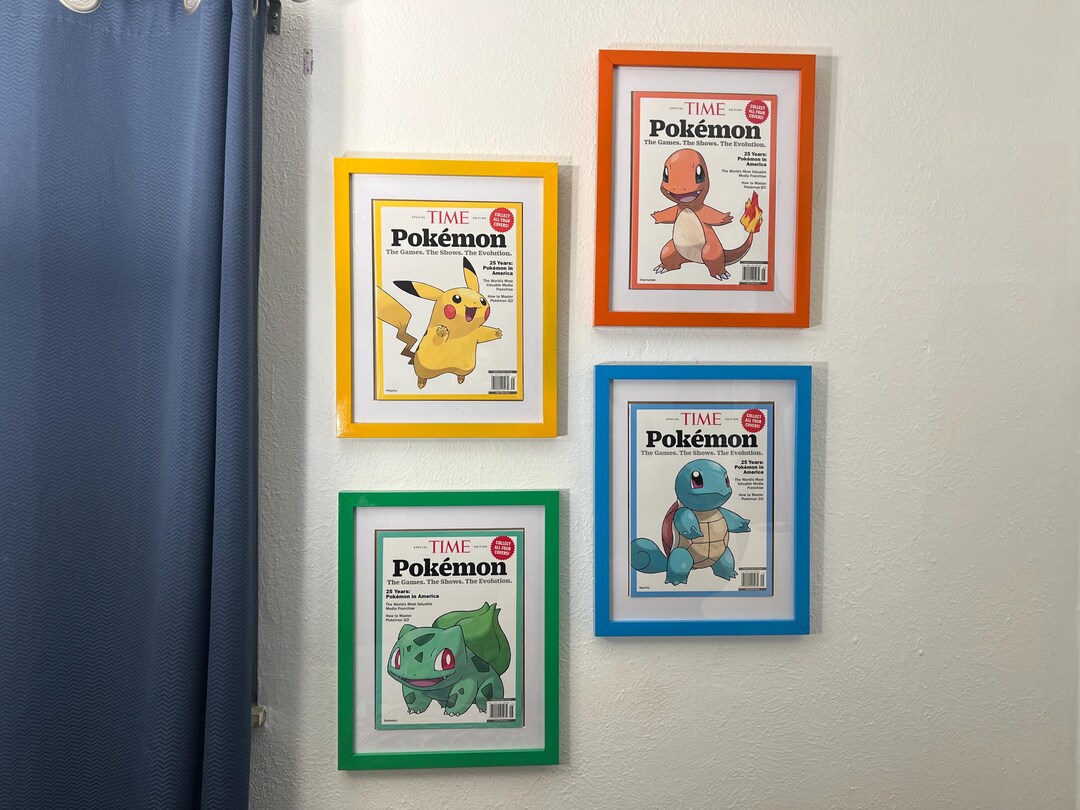 Pokemon Painted TIME Magazine Frames Set (4 Frames) - Etsy