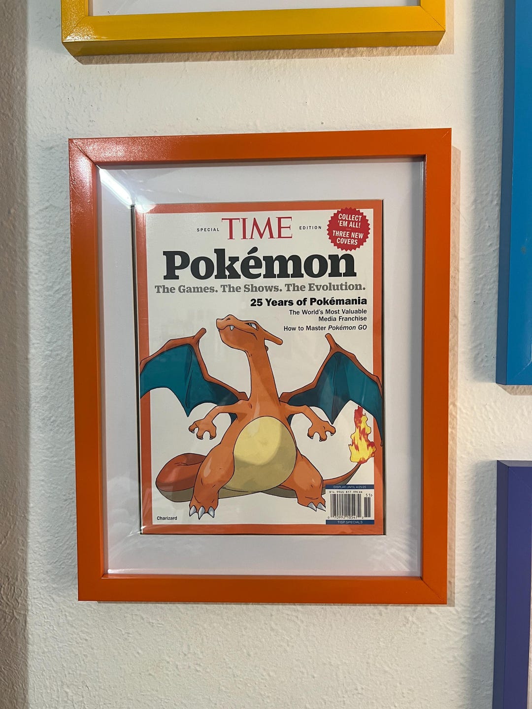 Charizard Anniversary TIME Magazine, Pokemon, Painted Frame, Magazine ...