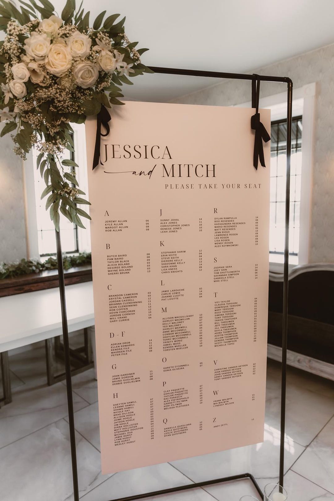 Custom Wedding Seating Chart – Personalized Digital | Vertical or ...