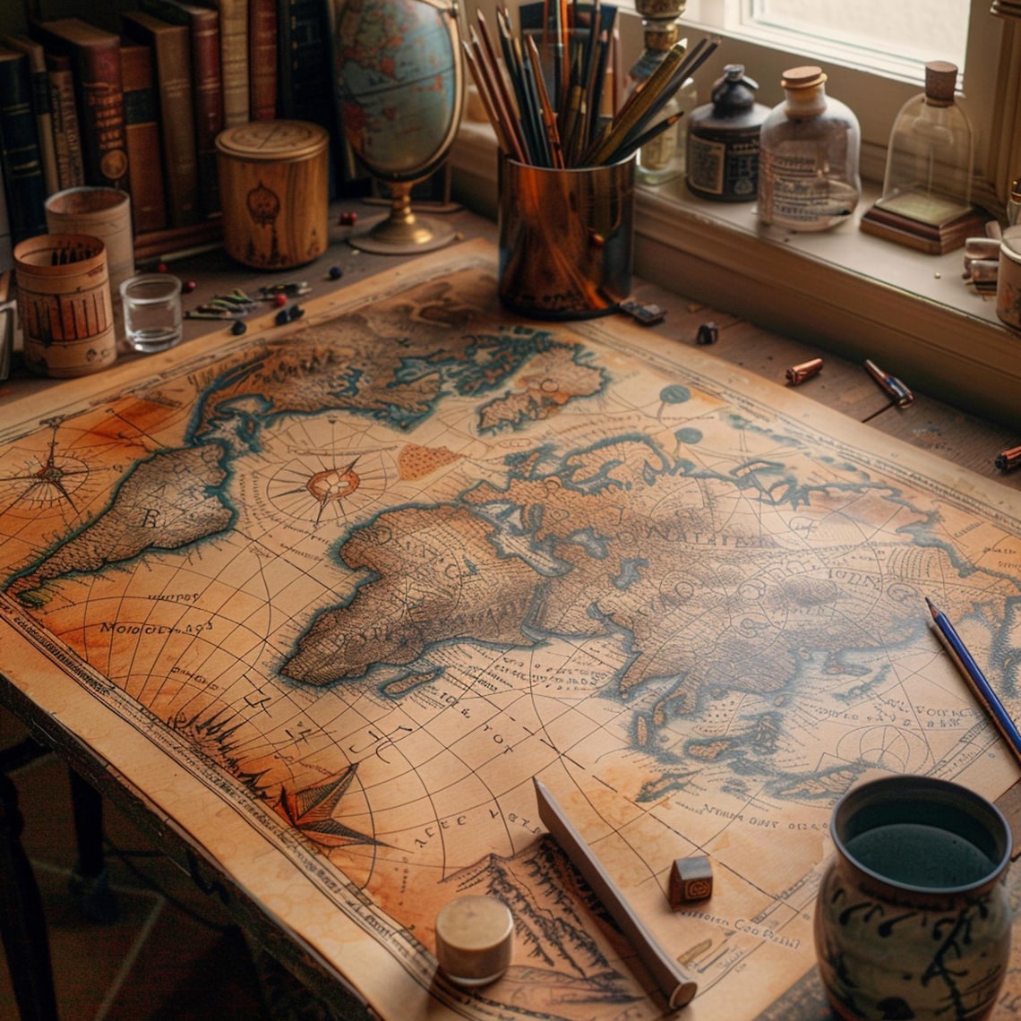 Hand Drawn Fantasy World Map With Mythical Locations - Etsy