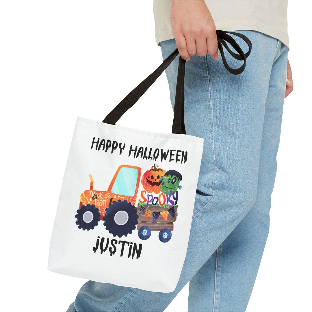 Halloween Spooky Tractor Monsters Tote, Tractor Halloween Tote ...