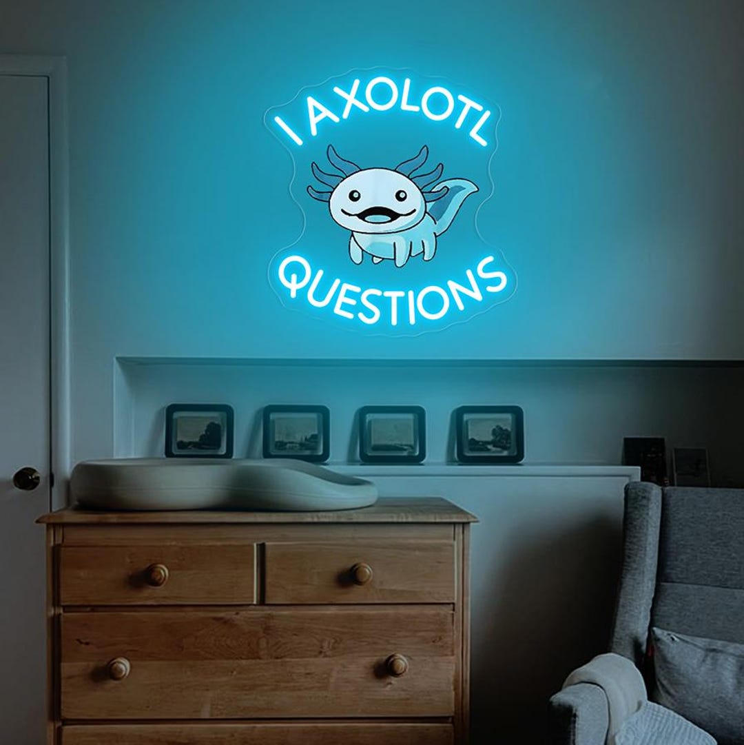 Cute Axolotl Neon Sign, Custom Neon Sign Custom Sign Light Cute Axolotl ...