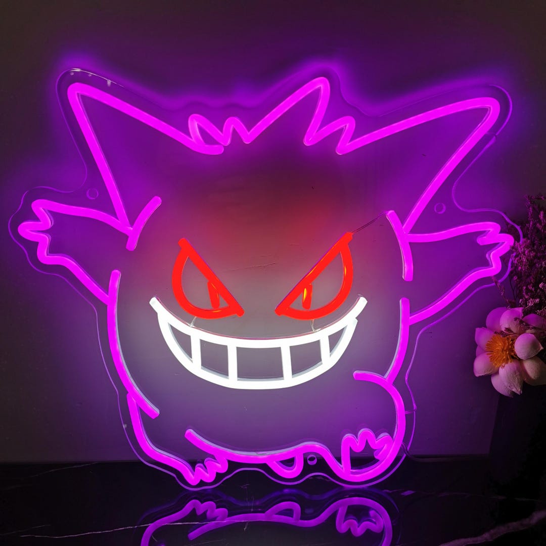 Gengar Neon Sign, Anime LED Light, Gengar Neon Sign, Bedroom Dorm Wall ...