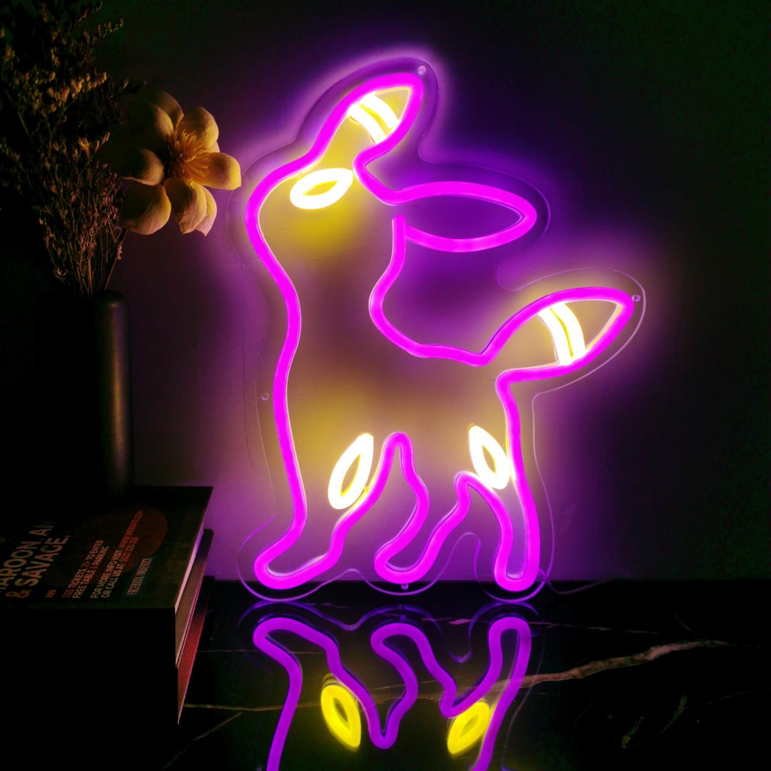 ESPEON ANIME LED Neon Sign, Pokemon Neon Sign,kids Room Wall Art, Game ...