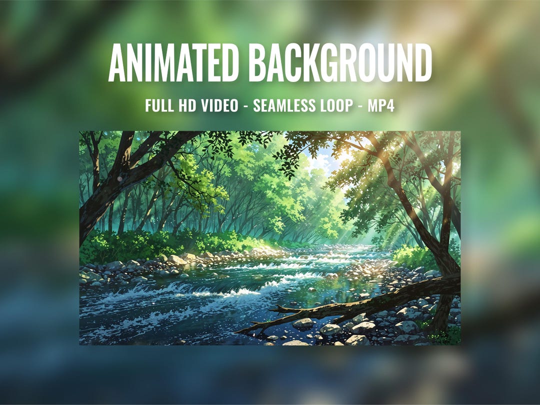 Tranquil River Animated Background Video, Live Wallpaper, Seamless Loop ...