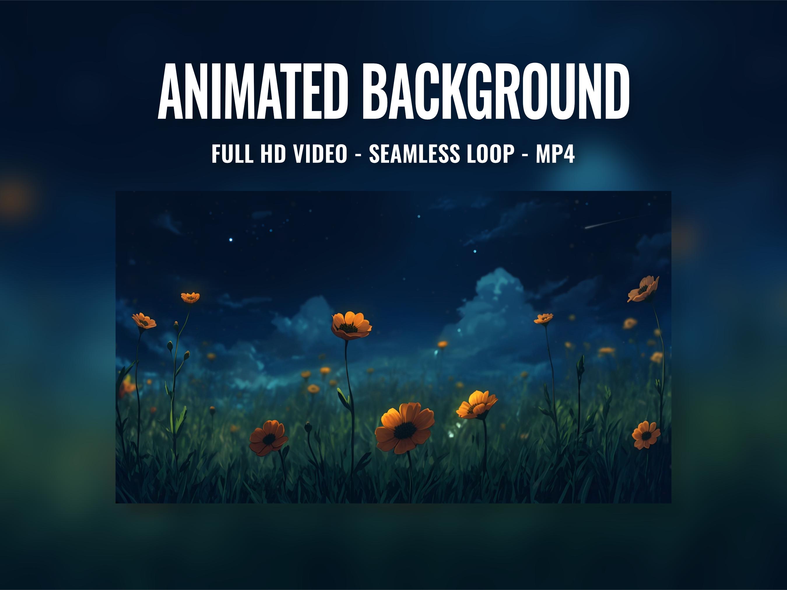Flower Field Animated Background Video, Live Wallpaper, Seamless Loop ...