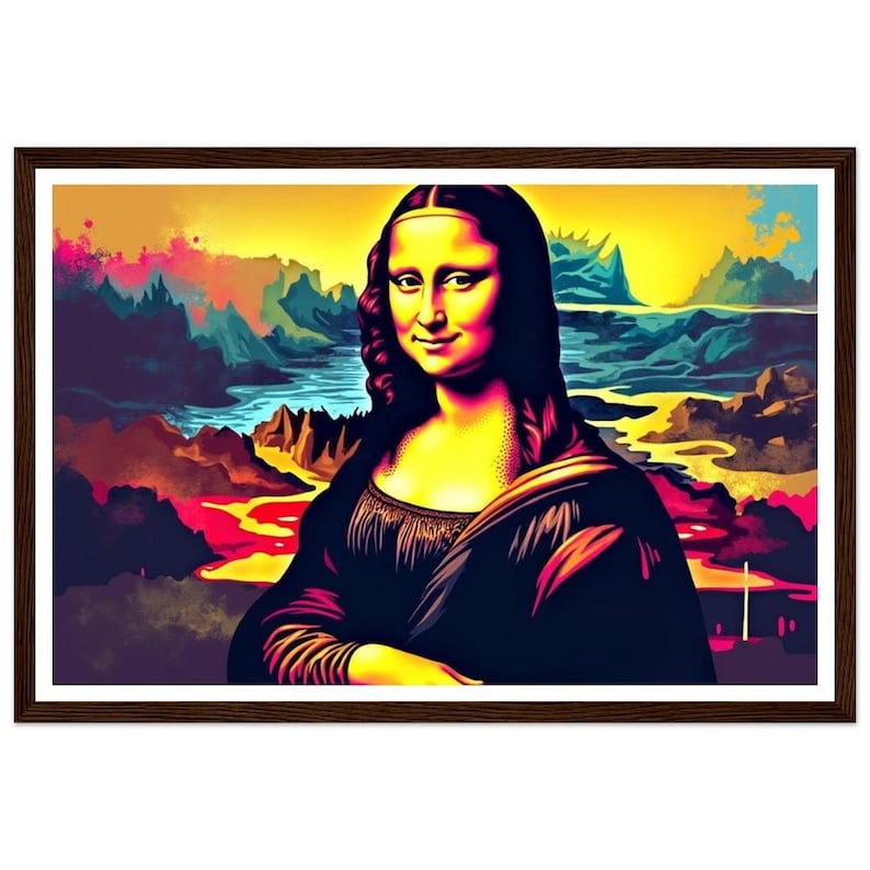 Mona Lisa Reimagined: A Digital Renaissance 12x18 Wooden Frame Art - Etsy