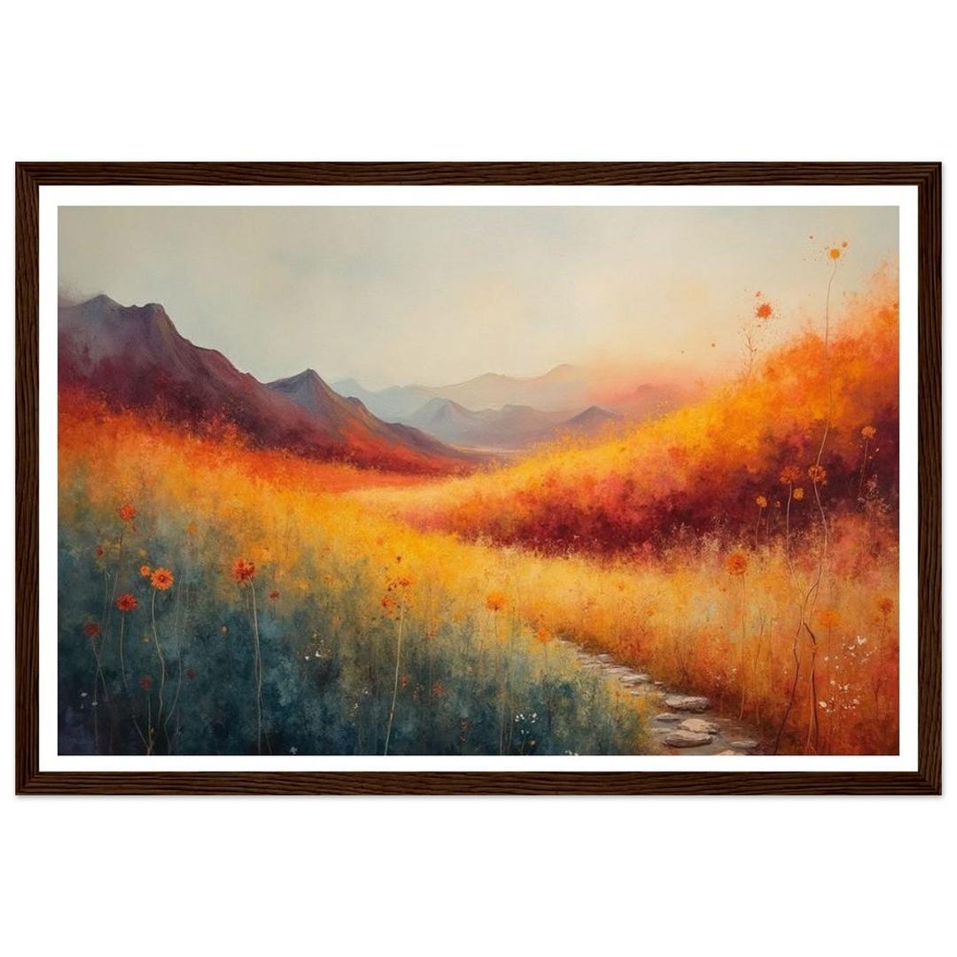 Autumn's Ember Path 12x18 Wooden Frame Art - Etsy