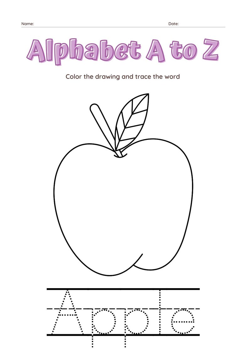 26 Pages Alphabet A to Z Coloring Worksheet Set.pdf - Etsy