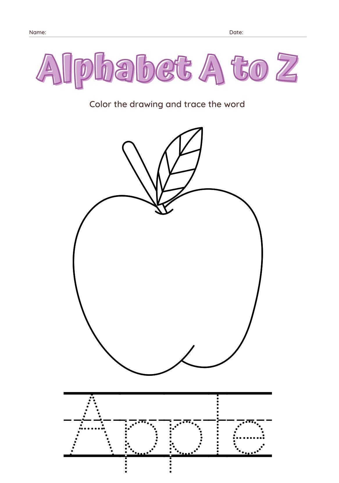 26 Pages Alphabet A to Z Coloring Worksheet Set.pdf - Etsy