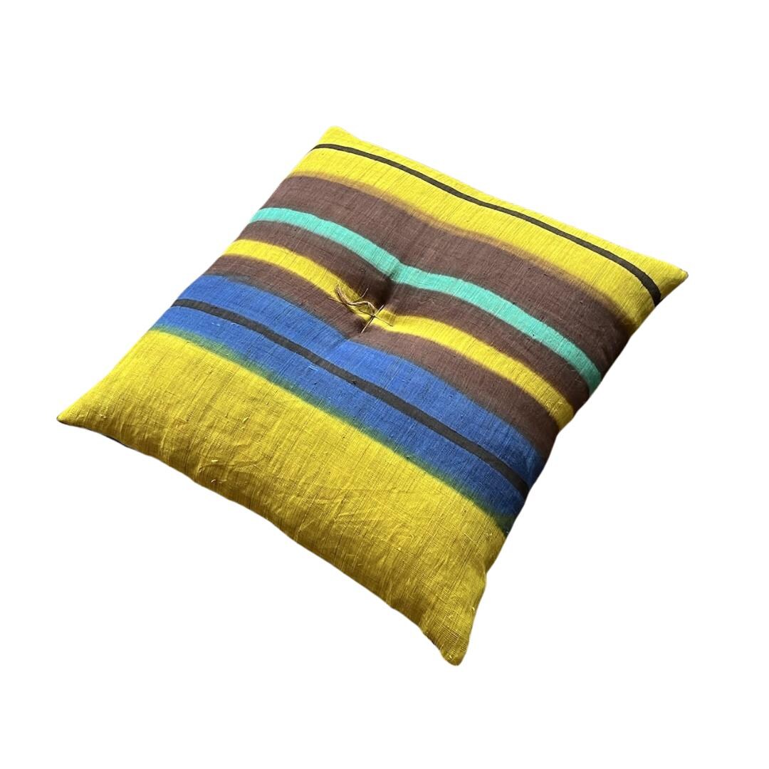 Japanese Zabuton | "meisen" | Pure Linen Fabric("niji" Pattern ...