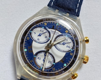 Vintage 1987 Swatch Lady BLUE HORIZON LF100 - Unworn Mint Vintage 1987 Swatch Lady BLUE HORIZON LF100 - Unworn Mint