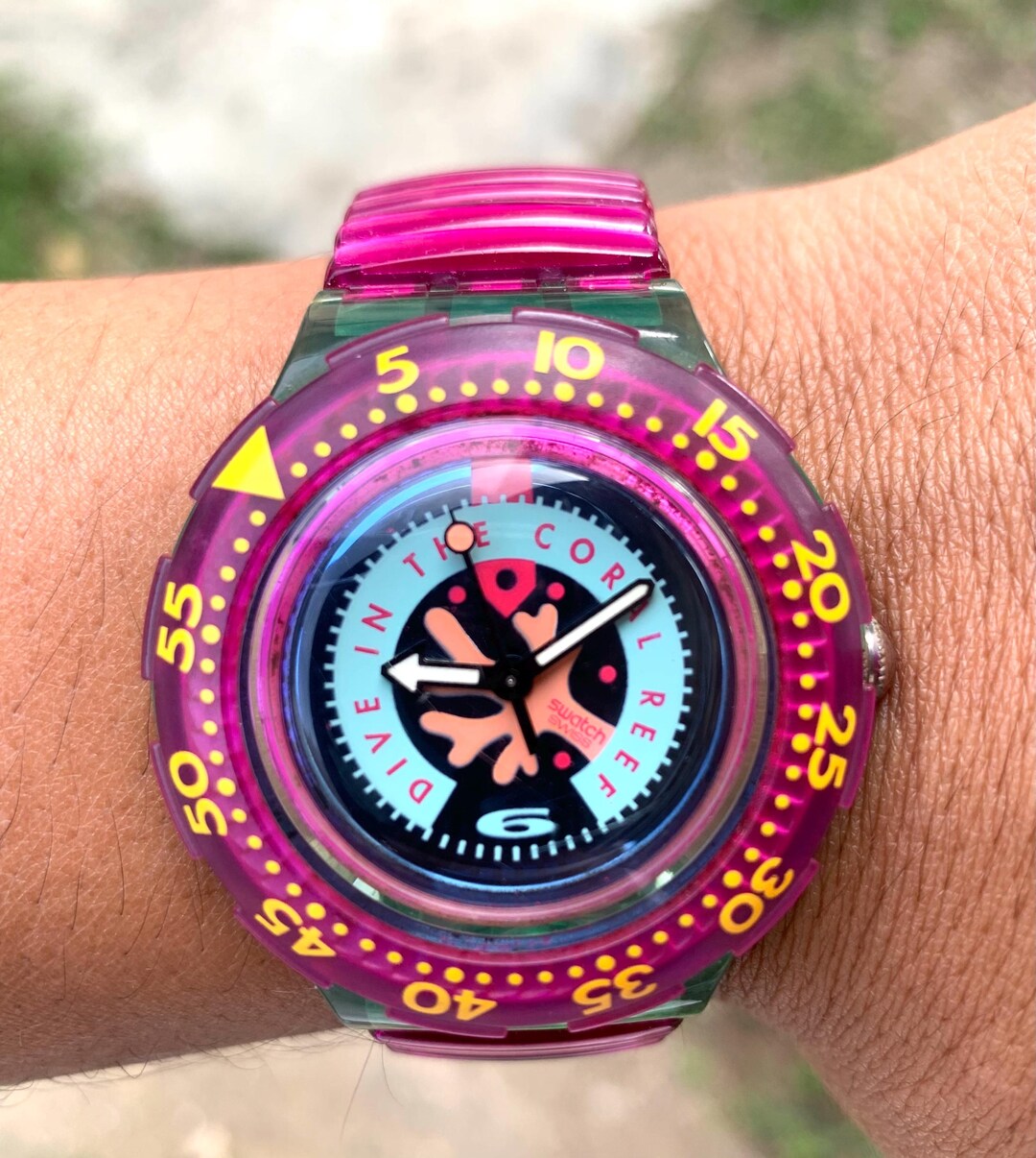 Swatch Scuba - Cherry Drops SDG102 (1992) - Etsy