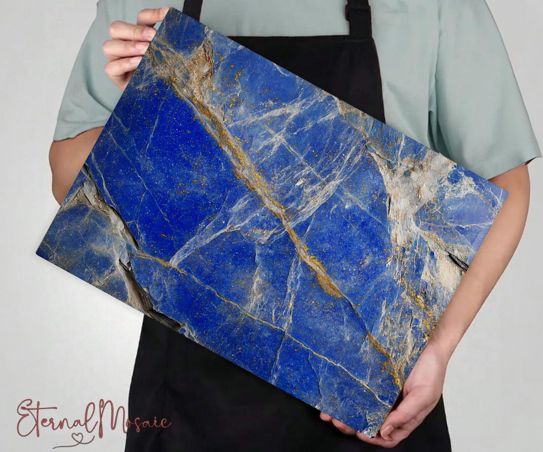 Blue Lapis Lazuli Crystal Marble Stone Glass Chopping Cutting Board ...