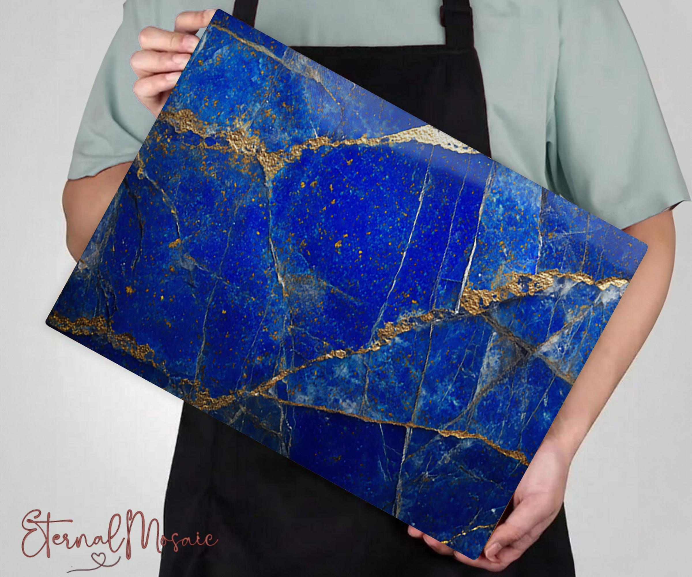Blue Lapis Lazuli Crystal Marble Stone Glass Chopping Cutting Board ...