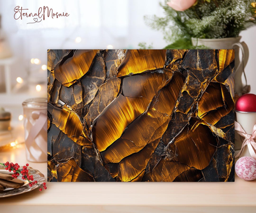 Tiger's Eye Crystal Marble Chopping Cutting Board, Made From Glass ...