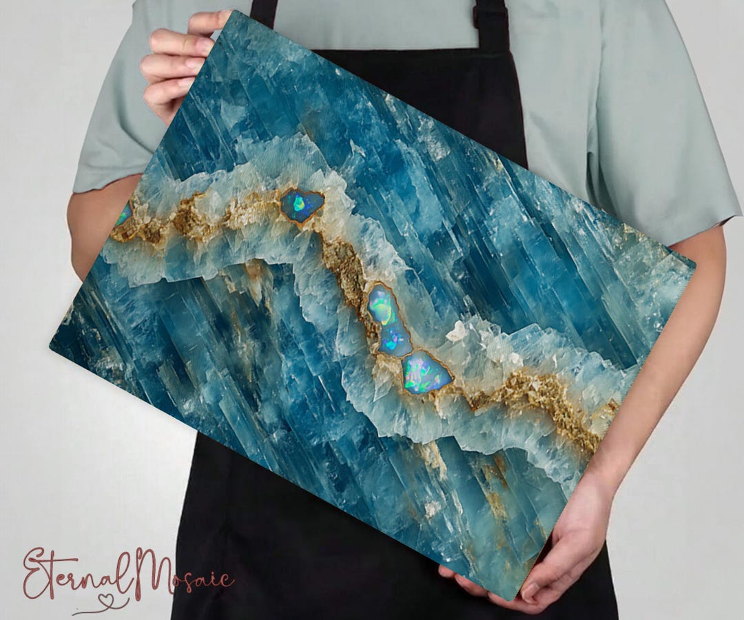 Aquamarine Crystal Marble Stone Chopping Board, Made From Glass Cutting ...