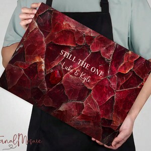 Personalized Red Crystal Marble Stone Glass Chopping Cutting Board Tray ...