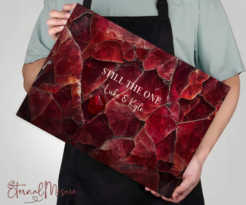 Personalized Red Crystal Marble Stone Glass Chopping Cutting Board Tray ...