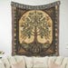 Medieval Tree of Life Throw Blanket Tapestry Rug, Woodland Woven Wall ...