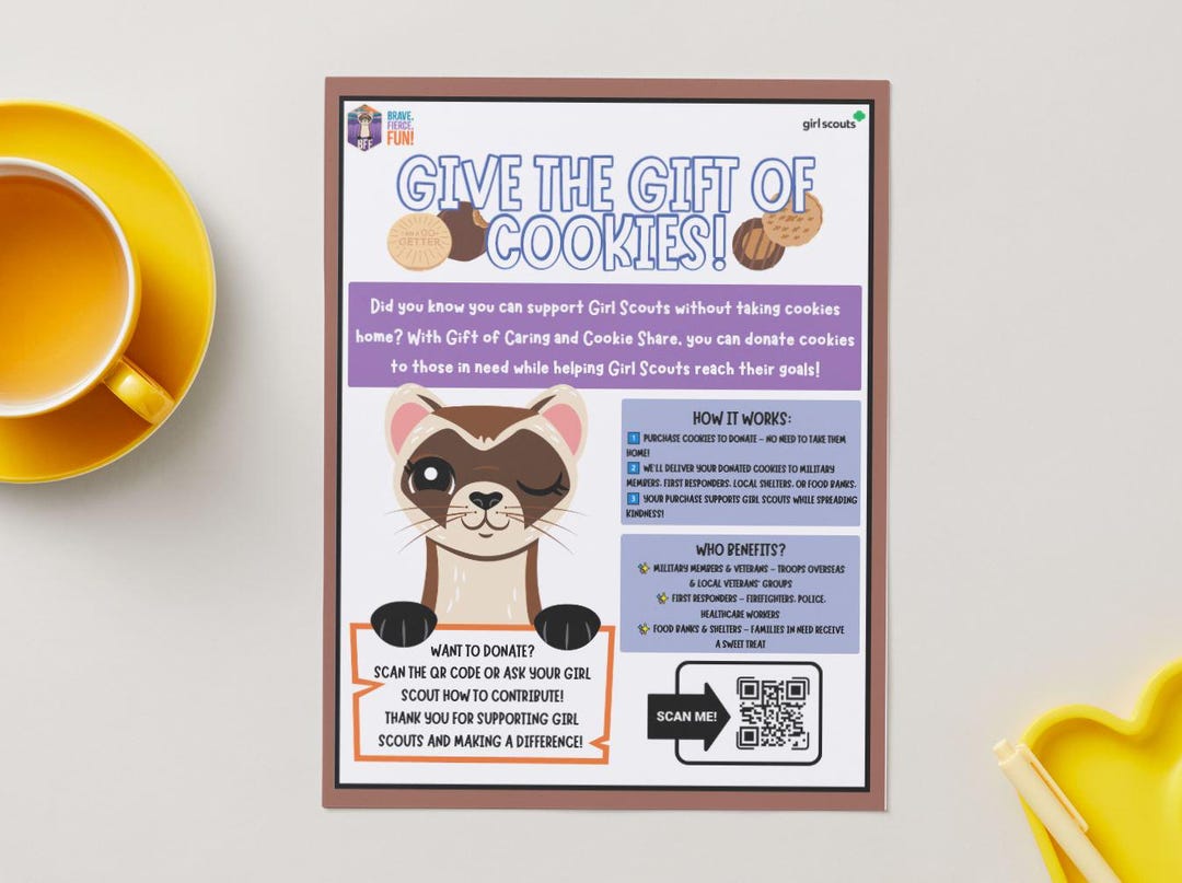 Girl Scout Cookie Donation Flyer | Gift of Caring & Cookie Share ...