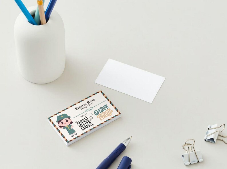 Editable Girl Scouts Cookie Business Card With QR Code | Printable ...