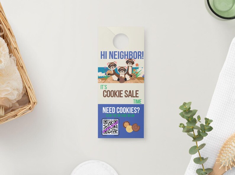 Editable Girl Scouts Door Hanger Template | Add Your QR Code ...
