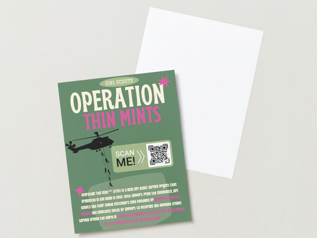 Operation Thin Mints Donation Sign With QR Code | Printable Girl Scouts ...