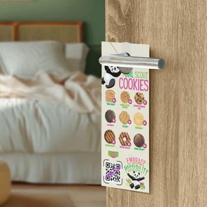 Editable Girl Scouts Door Hanger Template | Add Your QR Code ...