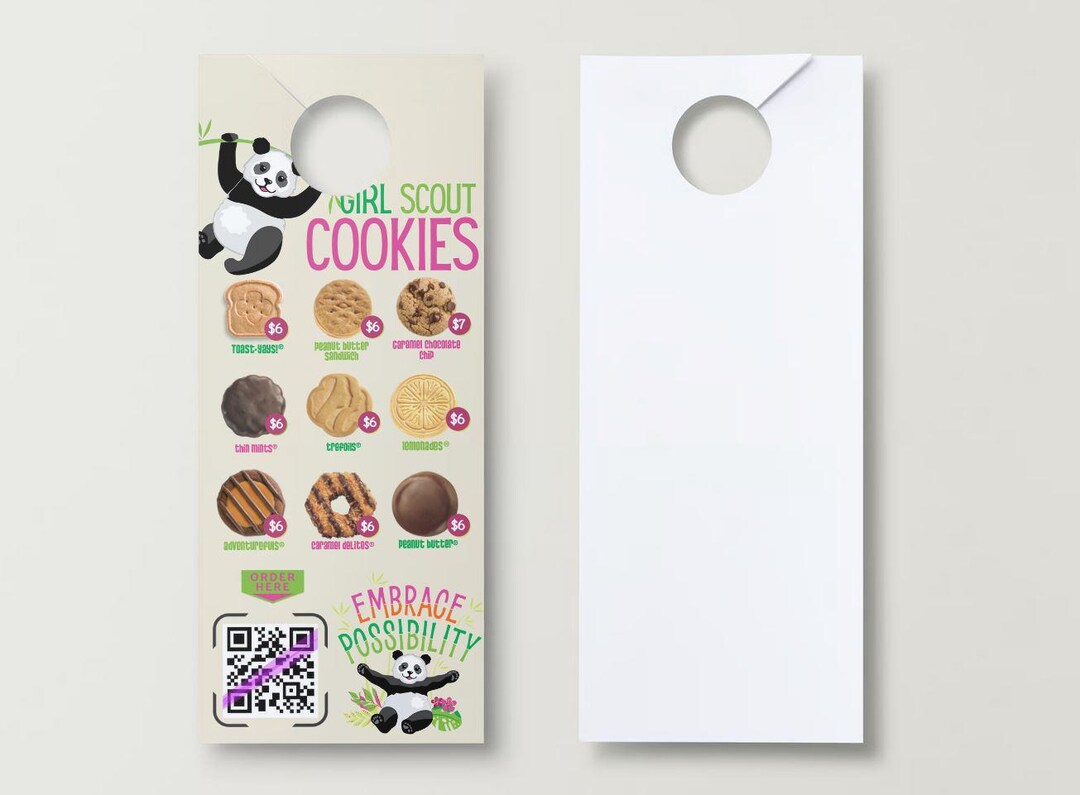 Editable Girl Scouts Door Hanger Template | Add Your QR Code ...