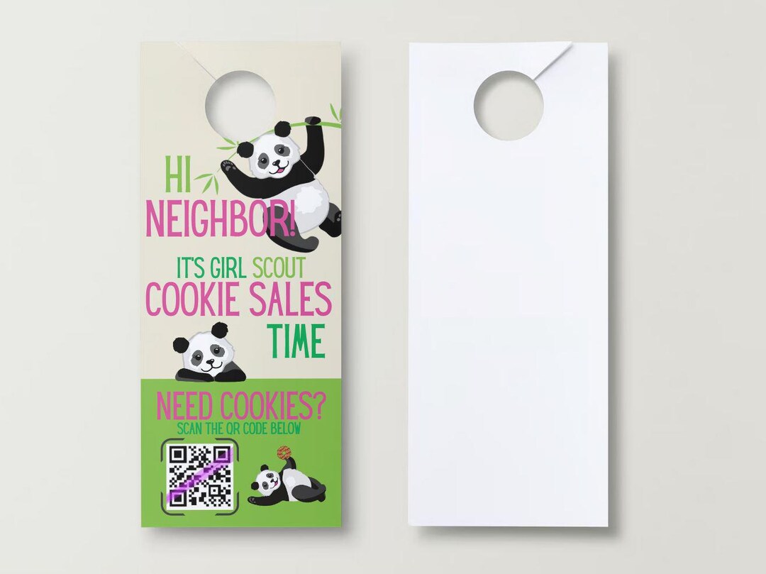 Editable Girl Scouts Door Hanger Template Add Your QR Code Printable ...