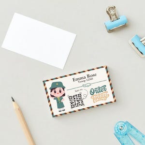 Editable Girl Scouts Cookie Business Card With QR Code | Printable ...
