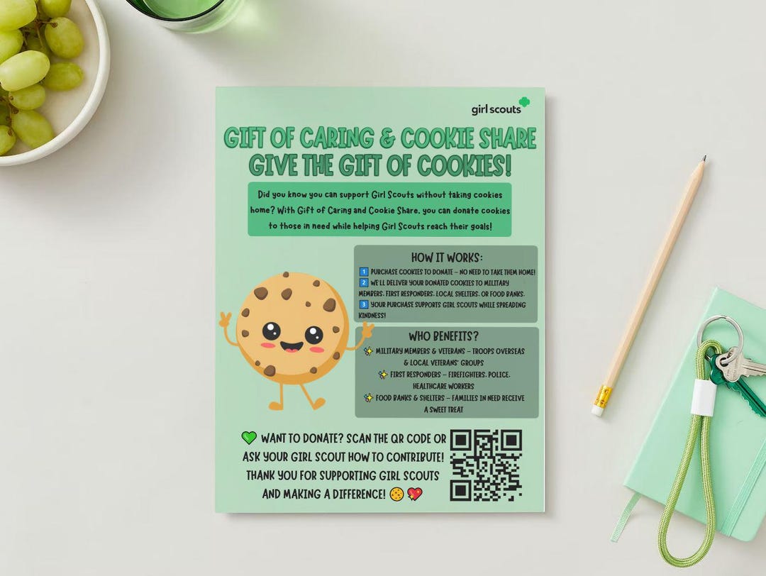 Girl Scout Cookie Donation Flyer | Gift of Caring & Cookie Share ...