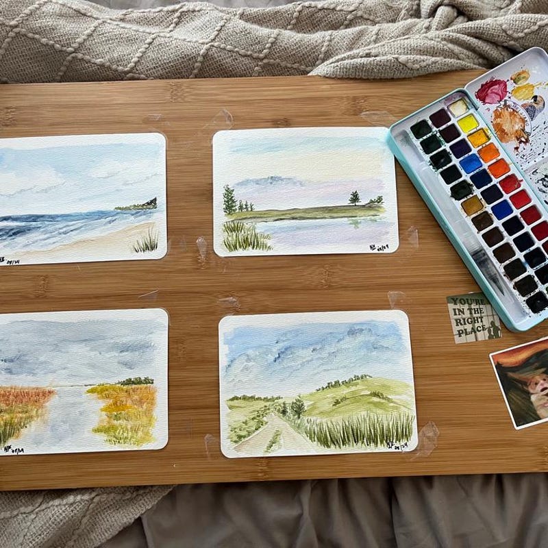 Watercolor Postcards - Etsy