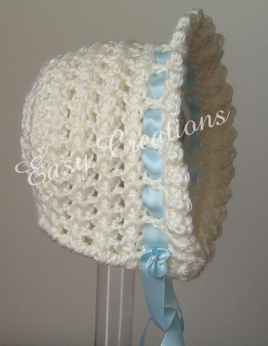 CROCHET PATTERN Baby Bonnet Ruffle Star Stitch hat baby | Etsy