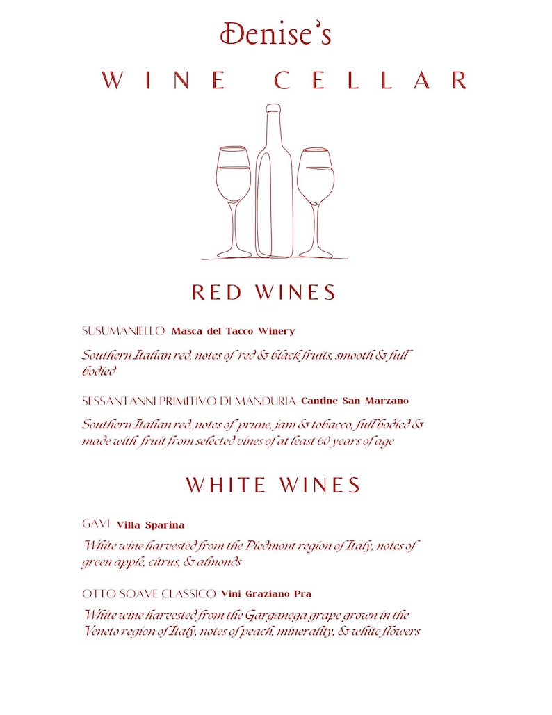 Menu Template, Cafe Template, Menu Planner, Wine Menu, Menu Design - Etsy