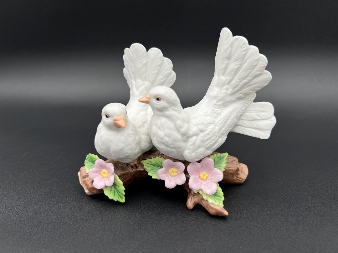 Vintage Homco Courtship Doves Porcelain Figurine 1983 Romantic Bird ...