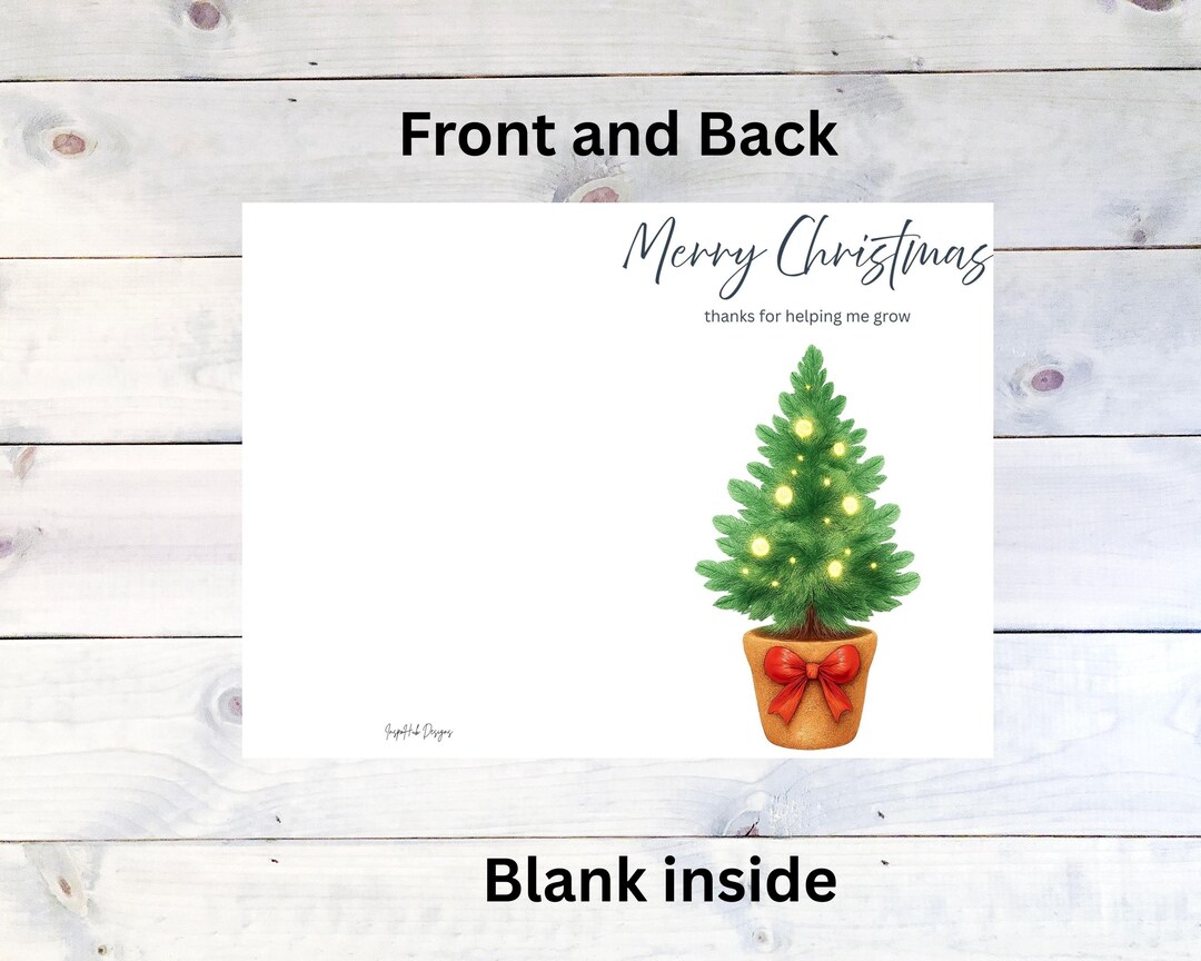Christmas Teacher Appreciation Card | Mini Tree Design (digital ...