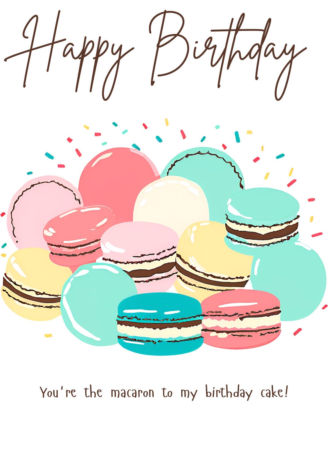 Macaron Birthday Card: Colorful Dessert Print (digital Download) - Etsy