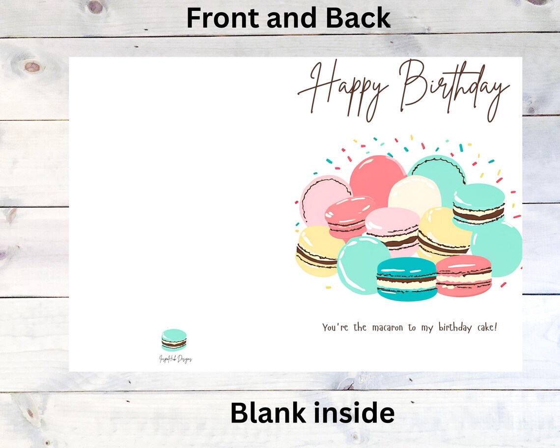 Macaron Birthday Card: Colorful Dessert Print (digital Download) - Etsy