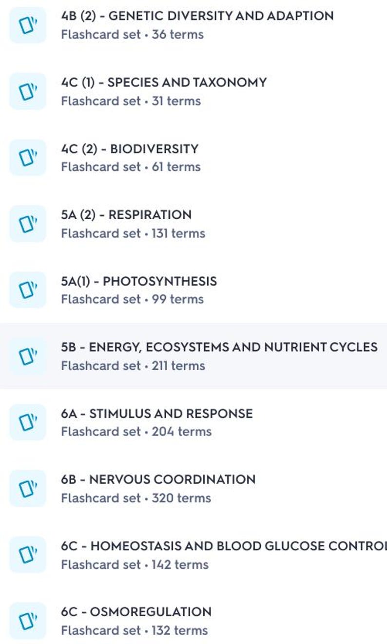 Whole of AQA Alevel Biology Flashcards - Etsy UK